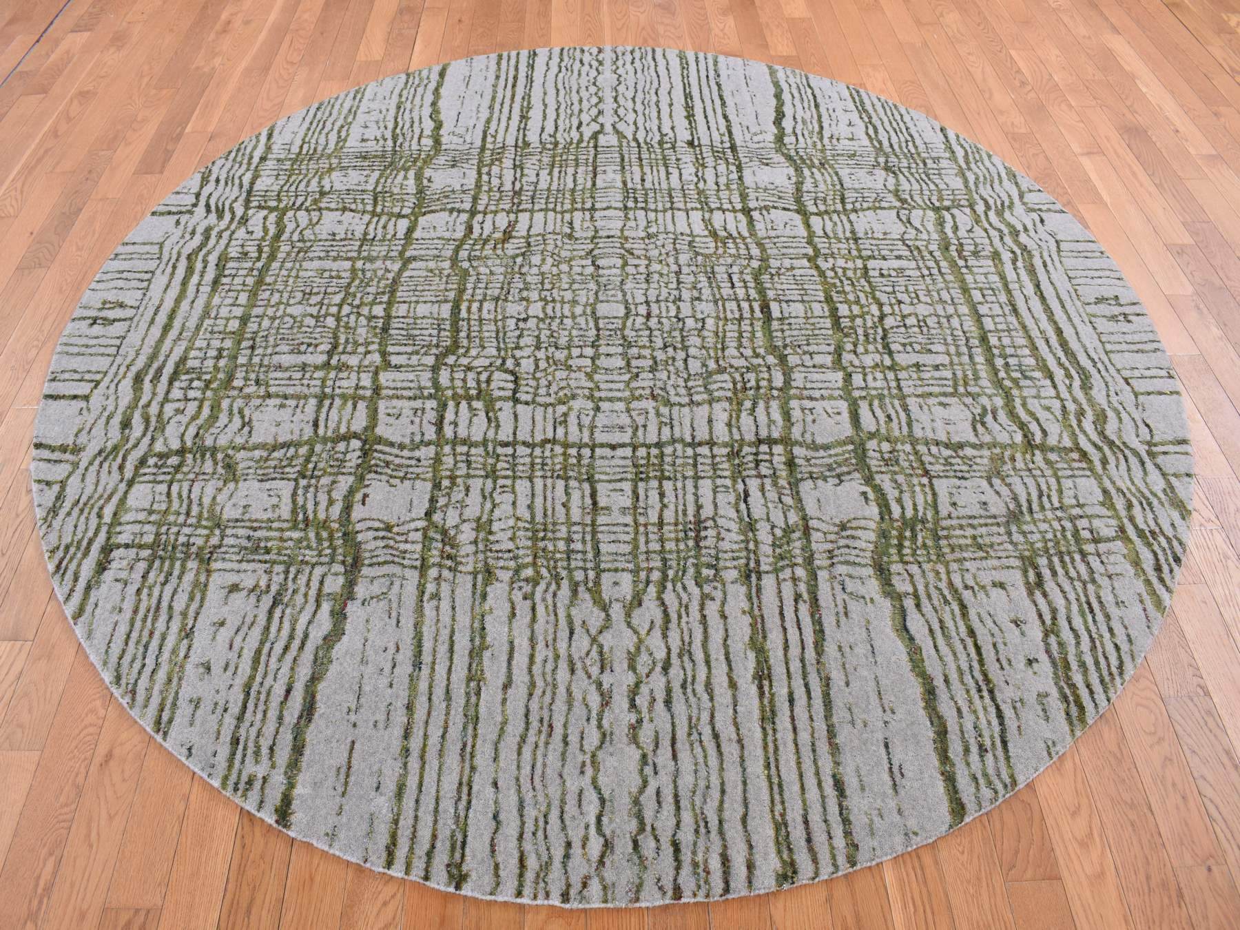 5'10"x5'10" Thunder Gray, Fine Jacquard Hand Loomed, Modern Safari ...