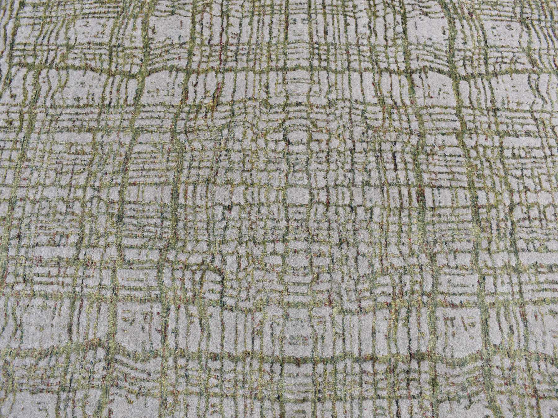 5'10"x5'10" Thunder Gray, Fine Jacquard Hand Loomed, Modern Safari ...